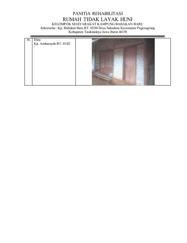 Proposal rtlh babakanbarugubernur | PDF