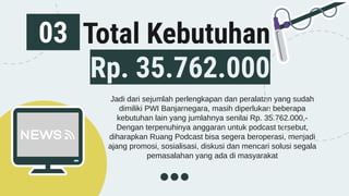 Contoh proposal pembuatan ruang podcast | PDF