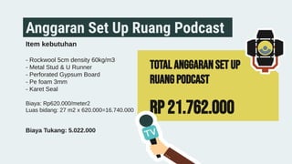 Contoh proposal pembuatan ruang podcast | PDF