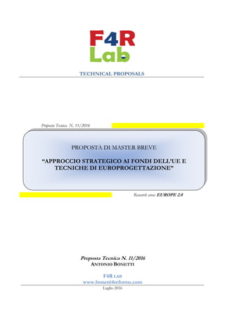 Master "Approccio strategico ai fondi dell’UE e tecniche di europrogettazione" | PDF | Business ...
