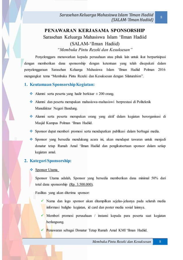 Proposal sarasehan | DOCX