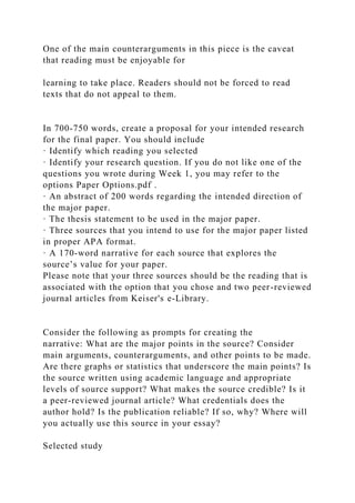 PROPOSAL SELECTED READING (example) Ackerman, D. (2014.docx