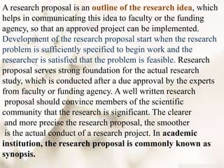 development of a research proposal | PPTX