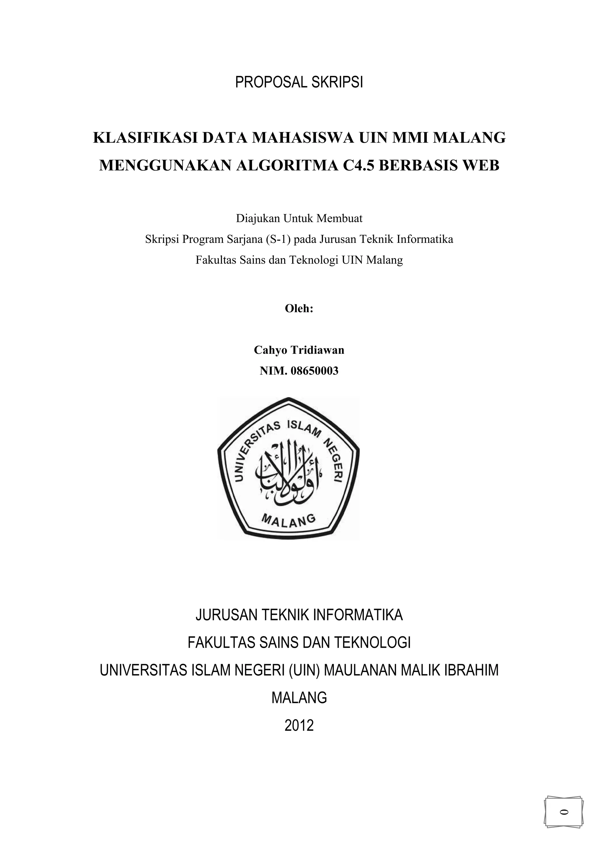 Proposal skripsi | DOC