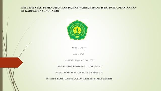 proposal seminar proposal skripsi jaelani dika anggara | PPTX