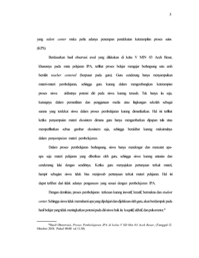 Proposal skripsi Keterampilan Proses Sain | DOCX