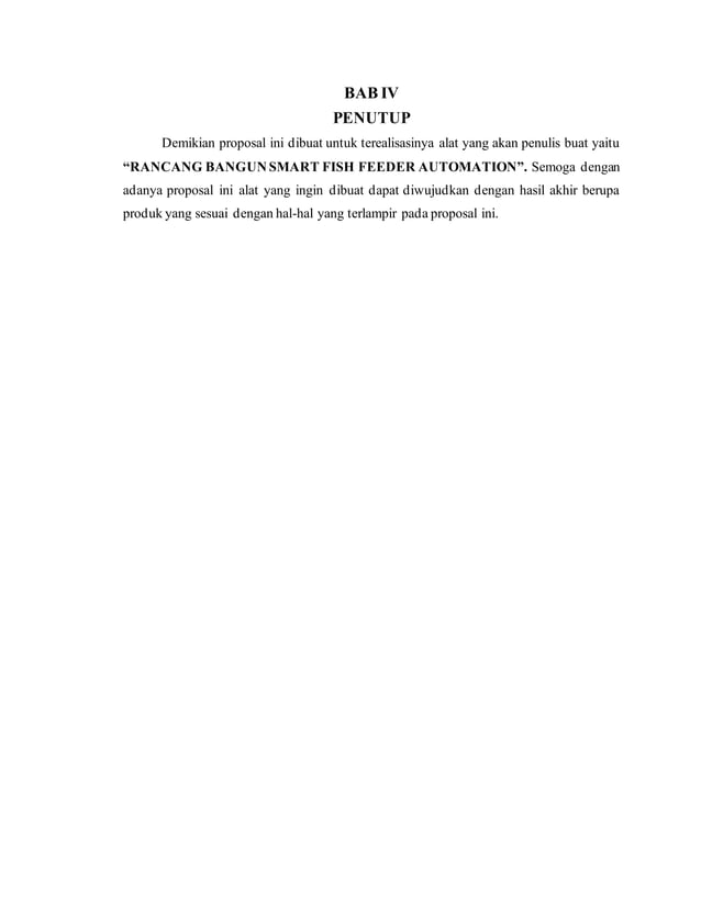 Proposal Smart Fish Feeder Automation | PDF