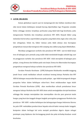 Proposal sosialisasi bahaya narkoba dan hiv aids | DOCX