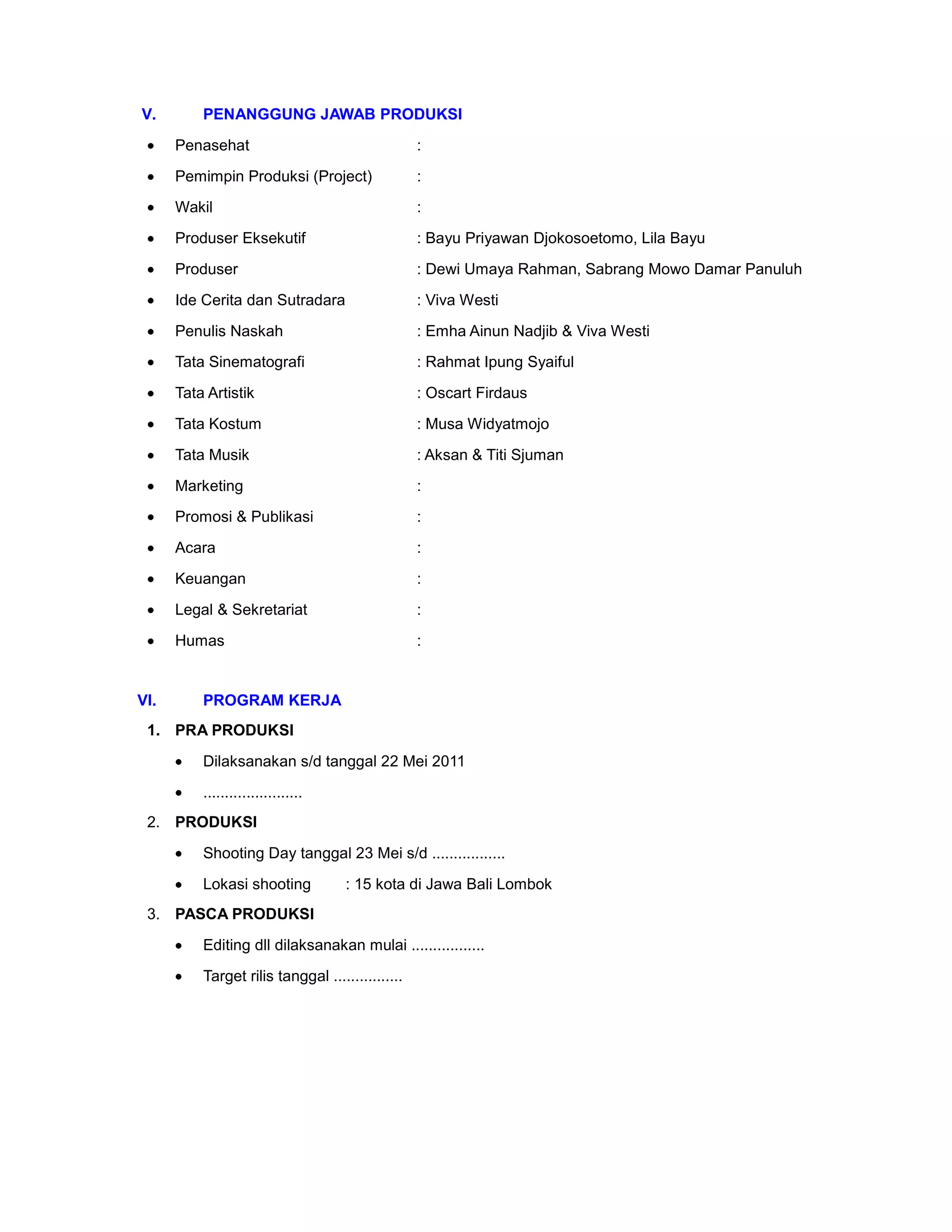 CONTOH PROPOSAL SPONSORDHIP FILM | DOCX