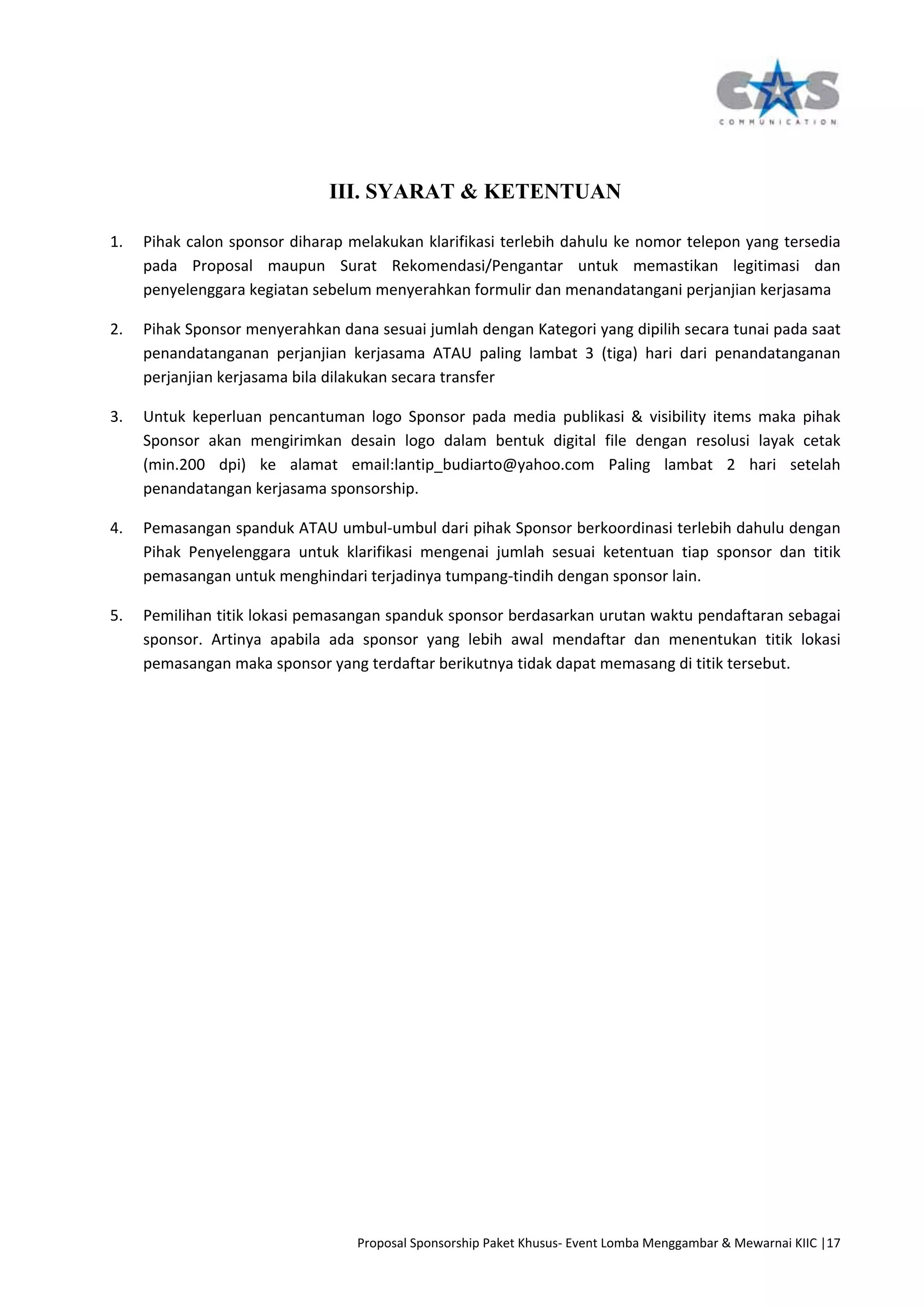 Proposal sponsorship fun drawing contest | PDF