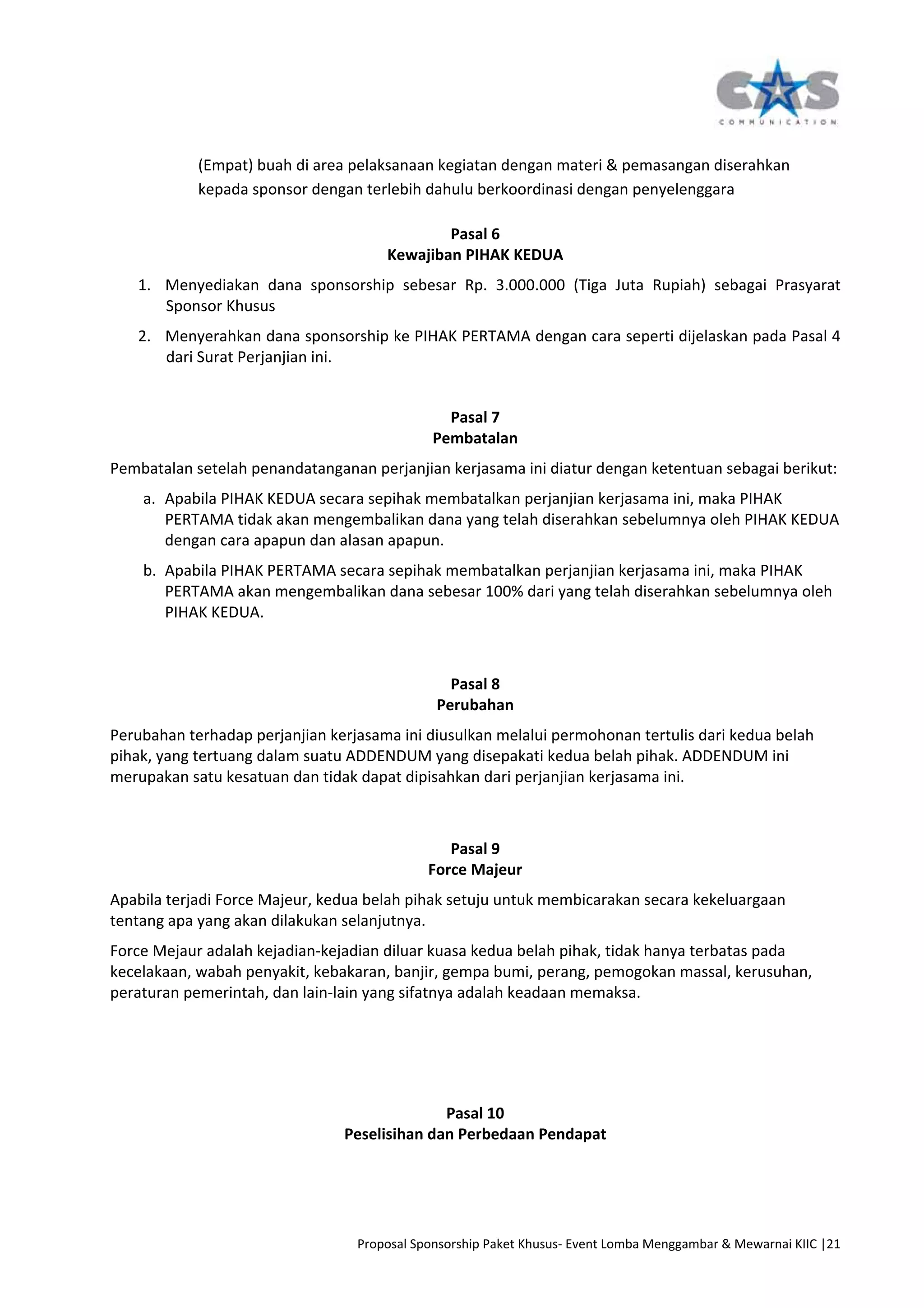Proposal sponsorship fun drawing contest | PDF
