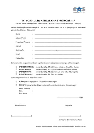 Proposal sponsorship fun drawing contest | PDF