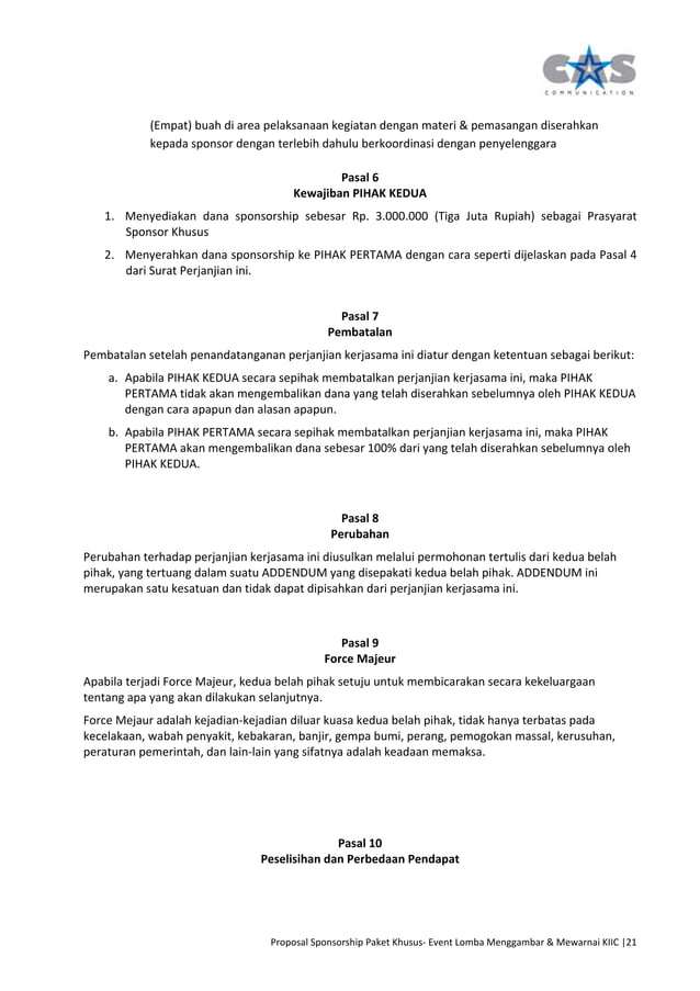 Proposal sponsorship fun drawing contest | PDF