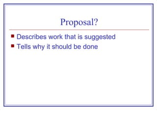 Proposals & Progress Reports | PPT