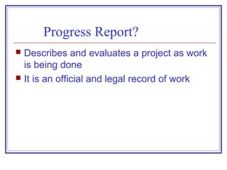 Proposals & Progress Reports | PPT