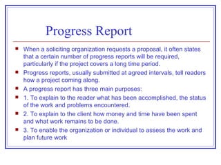 Proposals & Progress Reports | PPT