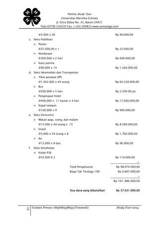 Proposal study tour | DOCX