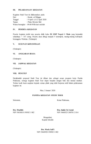 Proposal study tour | DOC