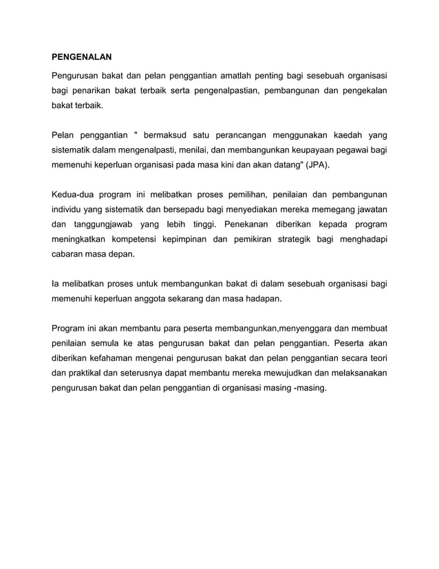 Proposal Talent Management & Succession Planning | PDF