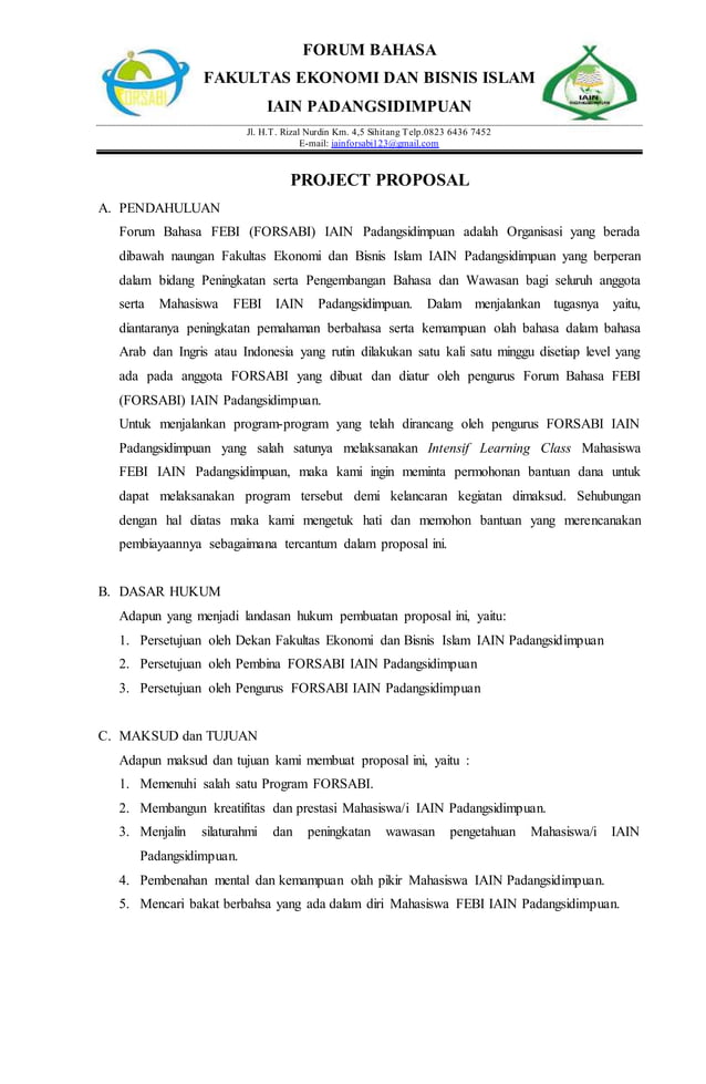 Proposal talk show internasional untuk rektor | DOCX