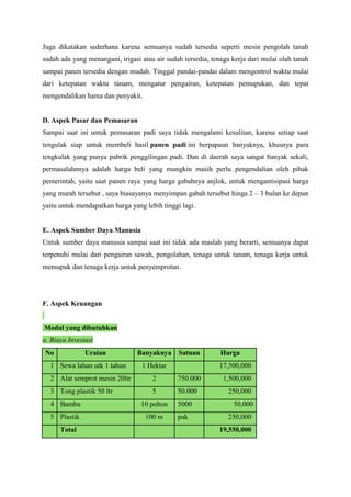 Proposal tanaman padi | DOCX