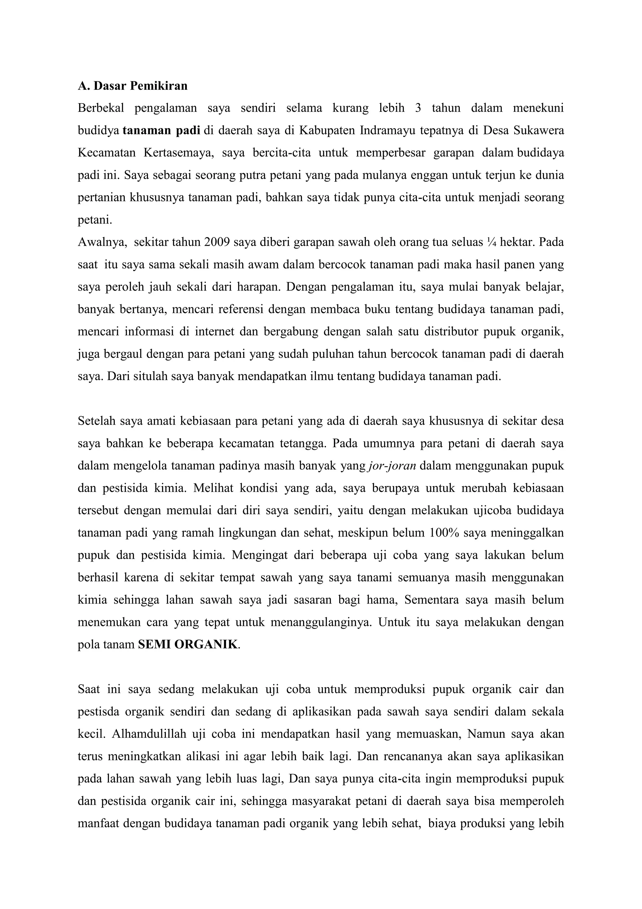 Proposal tanaman padi | DOCX