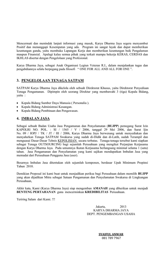 Proposal Team Pengaman | DOC