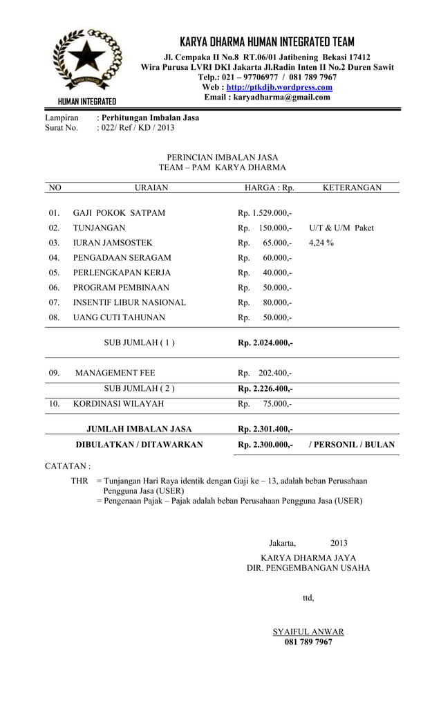 Proposal Team Pengaman | DOC