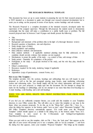 Proposal template | DOC | Desktop Publishing | Computer Software and Applications