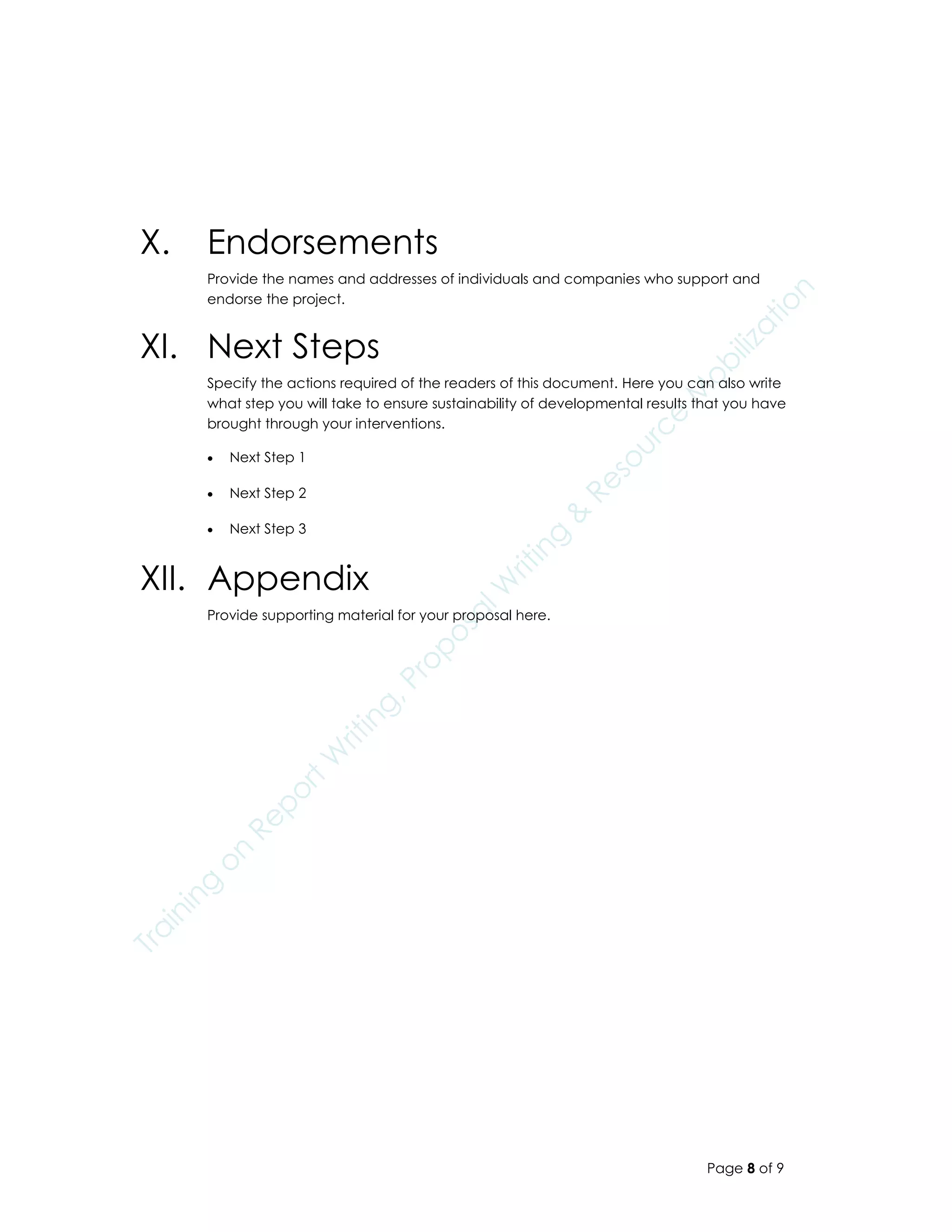 Sample Project Proposal Template by Fida Karim | DOCX