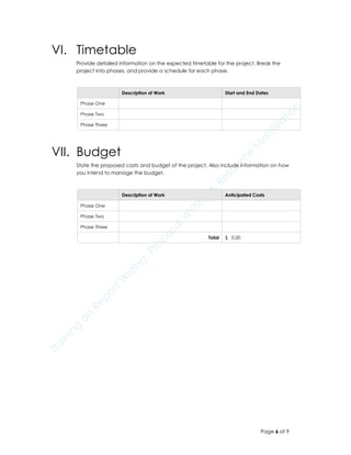Sample Project Proposal Template by Fida Karim | DOCX