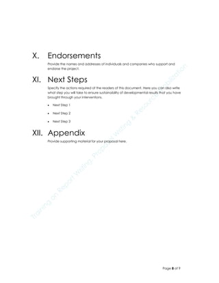 Sample Project Proposal Template by Fida Karim | DOCX