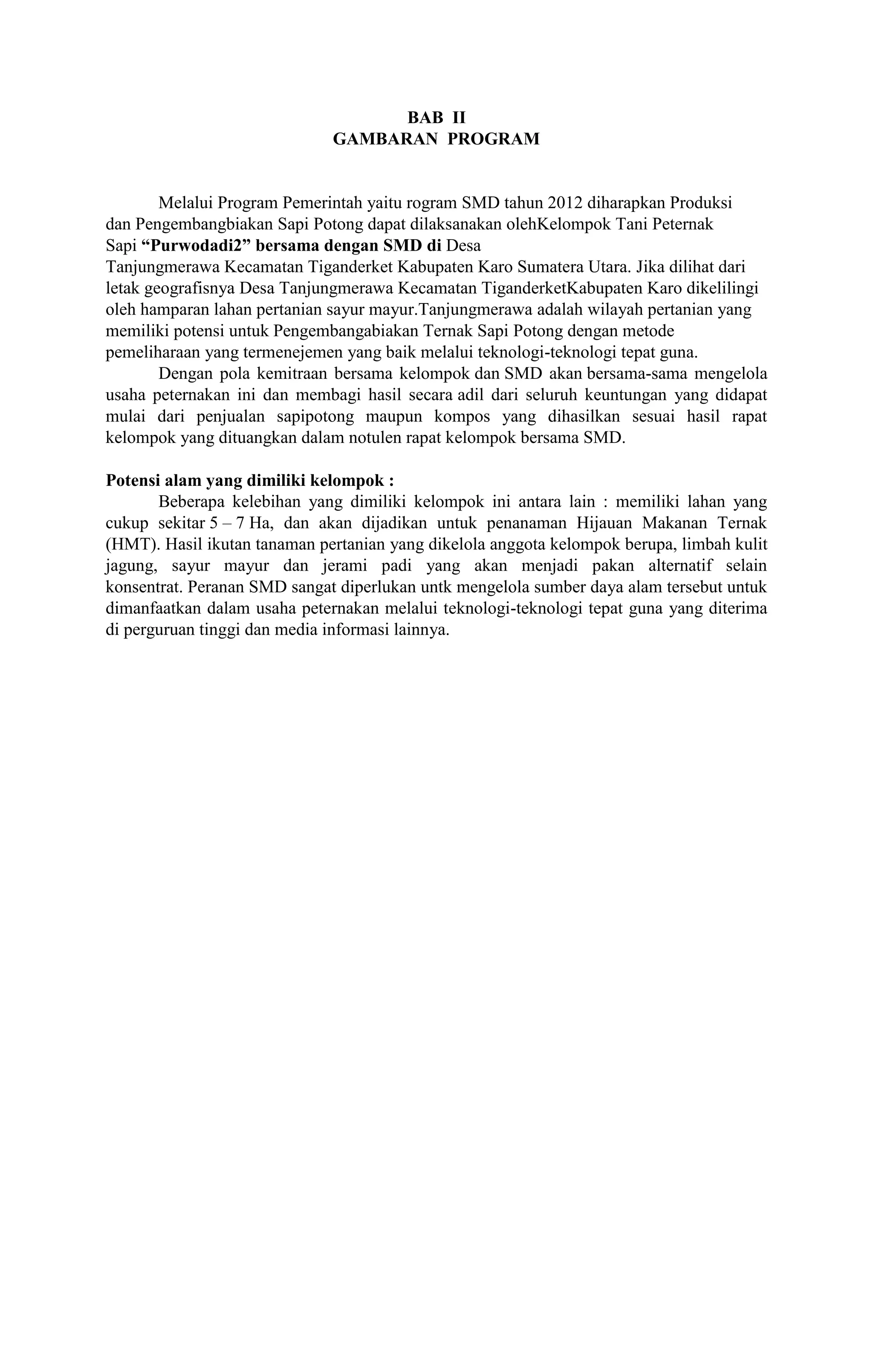 Proposal ternak sapi kabupaten muna | PDF