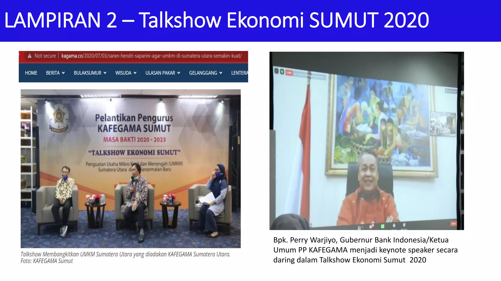 Proposal Talkshow Ekonomi SUMUT 2021 | PPT