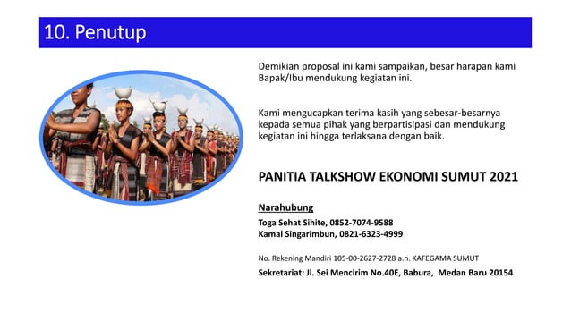 Proposal Talkshow Ekonomi SUMUT 2021 | PPT