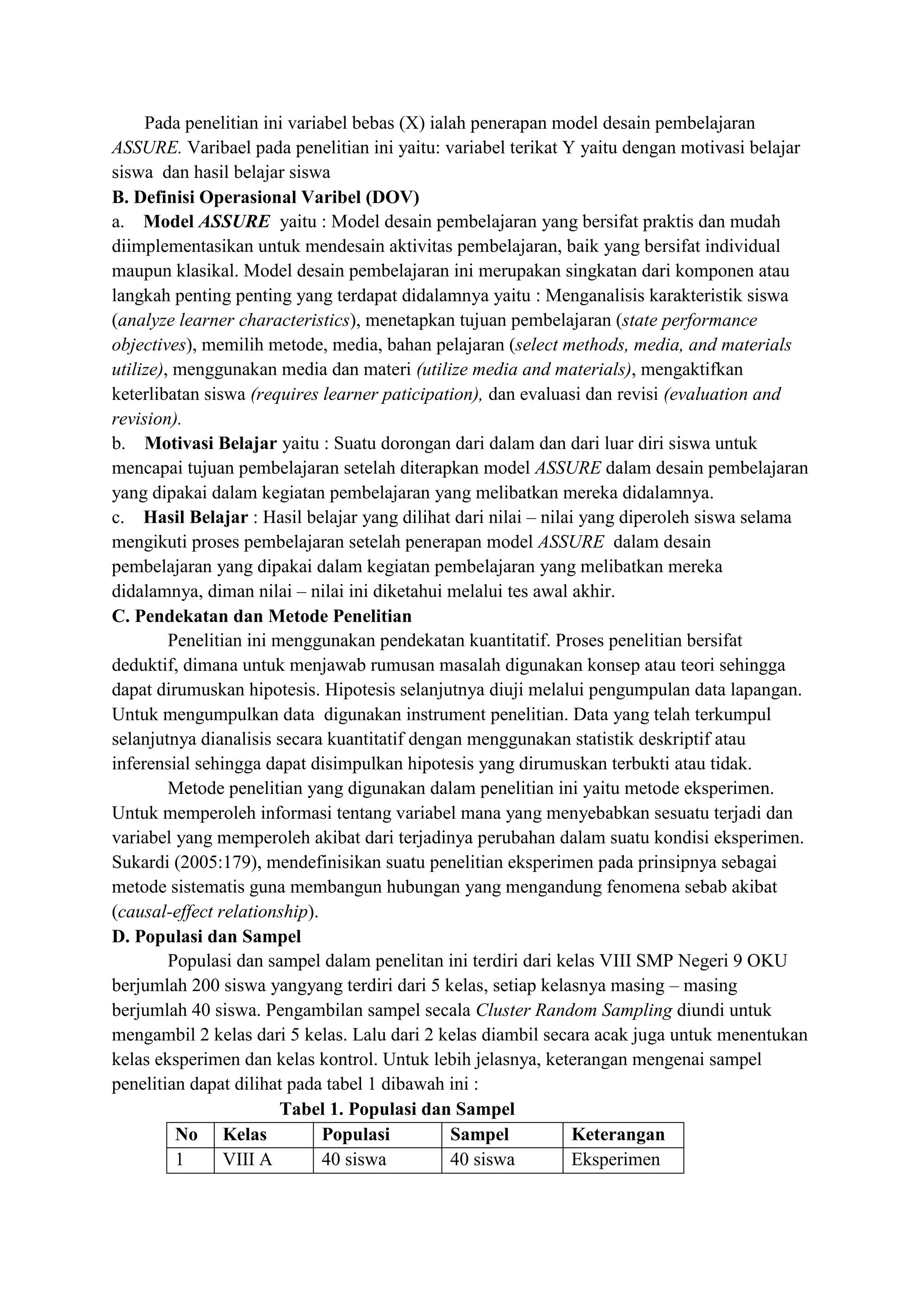 Proposal tesis model assure | DOCX