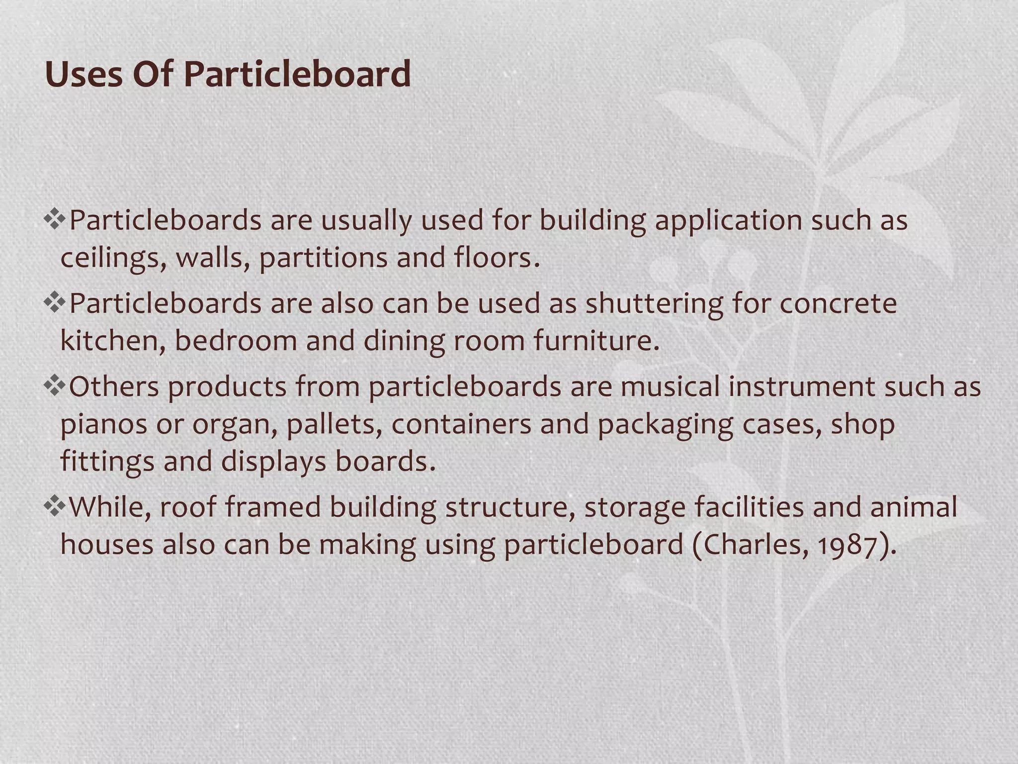 Proposal FYP degree : Evaluating The Properties of Particleboard From ...