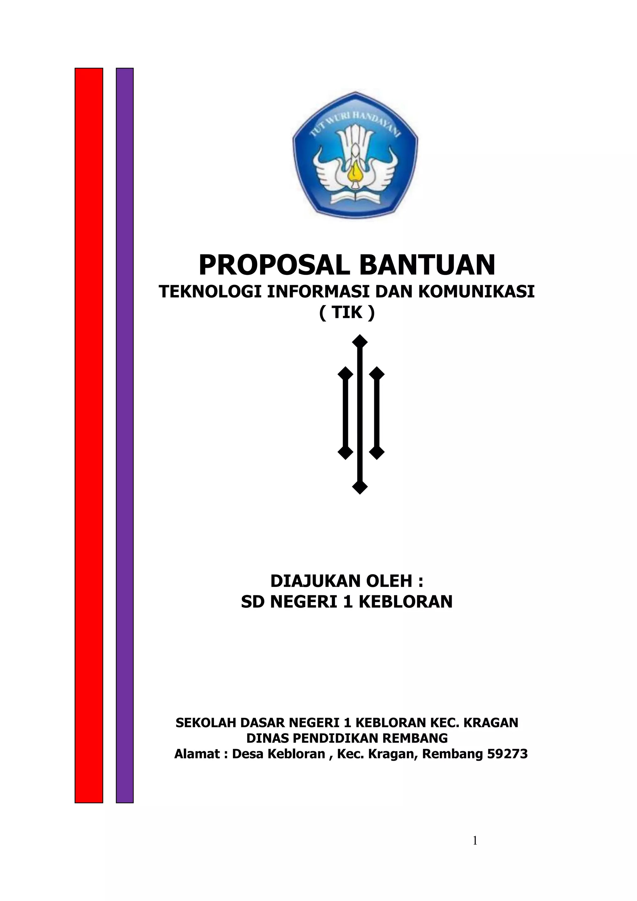 CONTOH PROPOSAL BANTUAN TIK | PDF