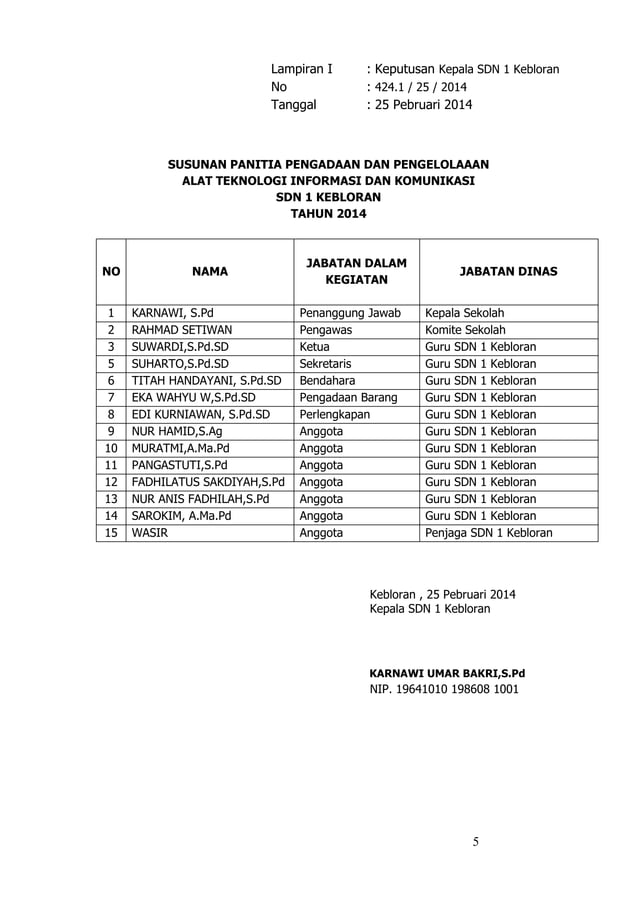 CONTOH PROPOSAL BANTUAN TIK | PDF