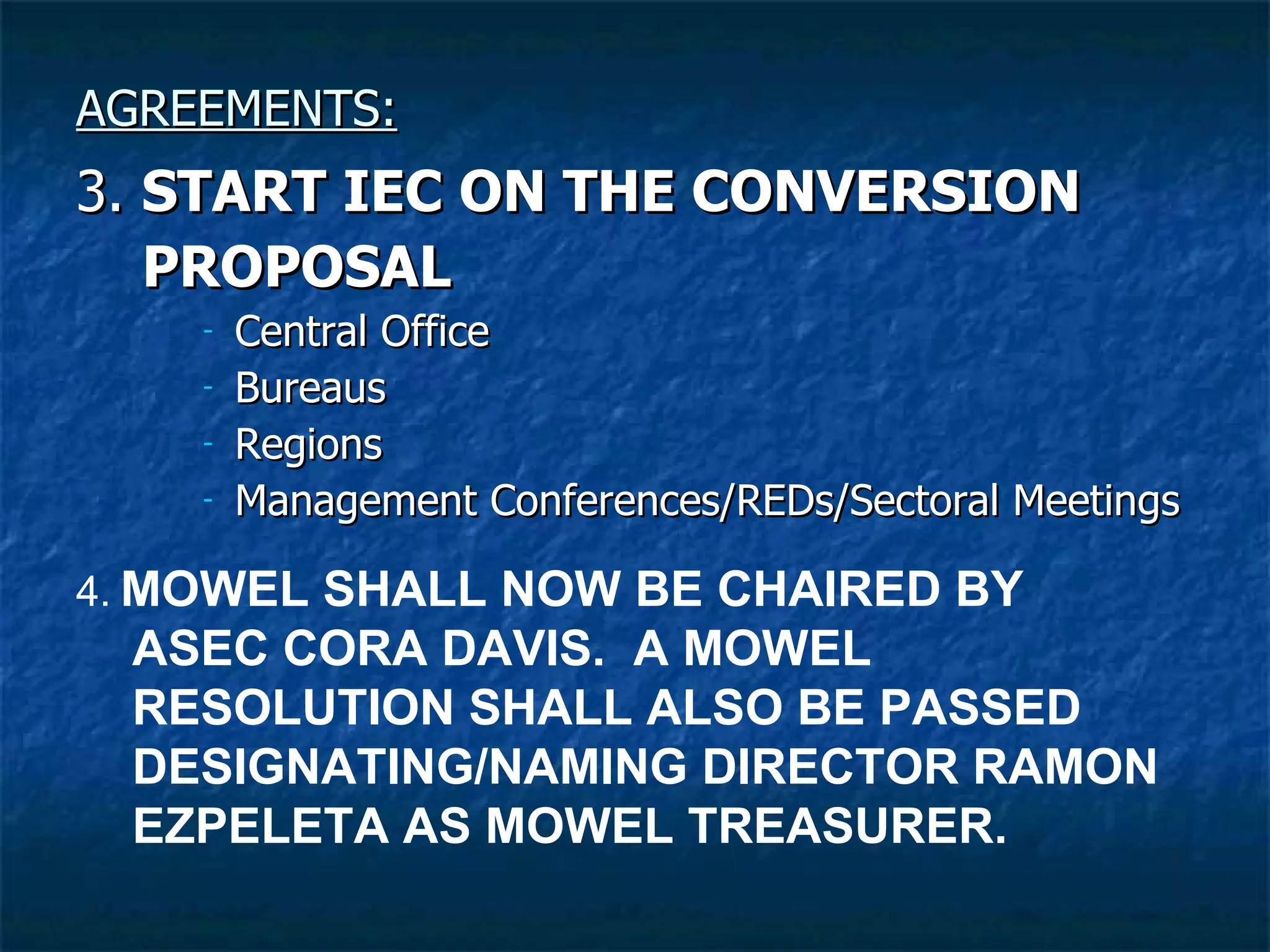 Proposal to Convert Mowel Fund to Provident Fund | PPT