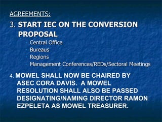 Proposal to Convert Mowel Fund to Provident Fund | PPT