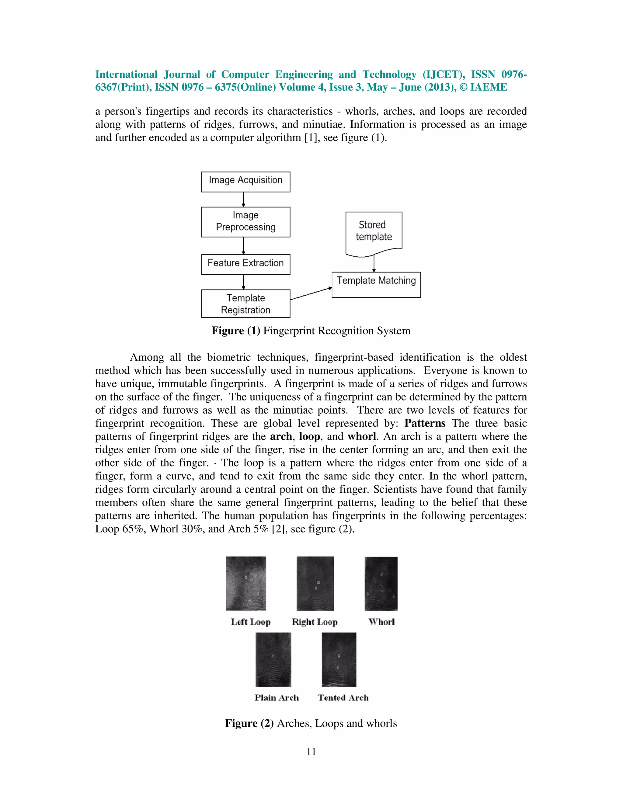 Proposal To Enhance Fingerprint Recognition System Pdf Computing