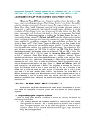 Proposal to enhance fingerprint recognition system | PDF | Computing ...