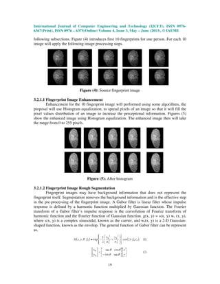 Proposal to enhance fingerprint recognition system | PDF | Computing | Technology & Computing