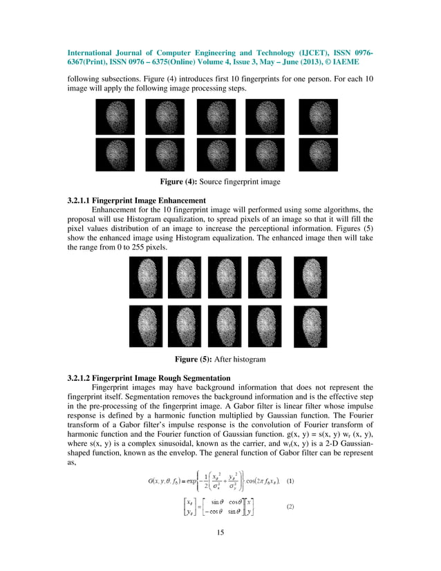 Proposal To Enhance Fingerprint Recognition System Pdf Computing