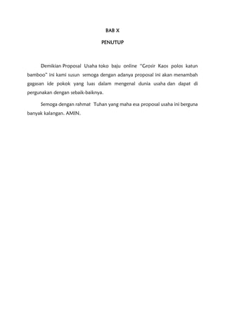 Proposal toko grosis kaos katun bambu | PDF