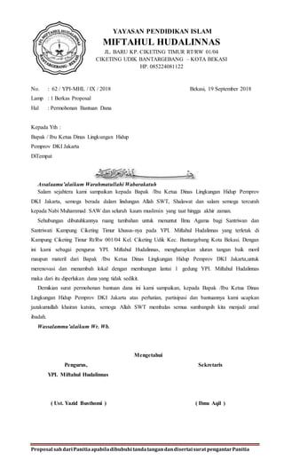 Contoh Proposal Pembangunan | DOCX