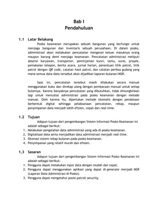 Proposal KAK Sistem Informasi Posko Keamanan | PDF