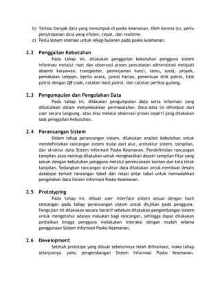 Proposal KAK Sistem Informasi Posko Keamanan | PDF
