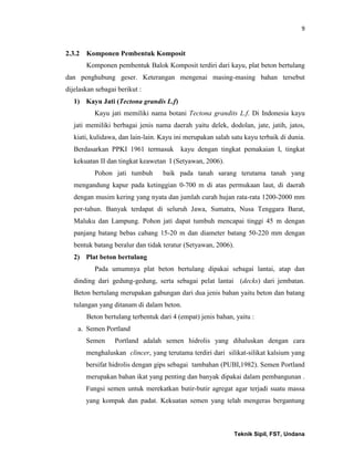 Proposal tugas akhir tinjauan kuat lentur balok komposit kayu beton | PDF